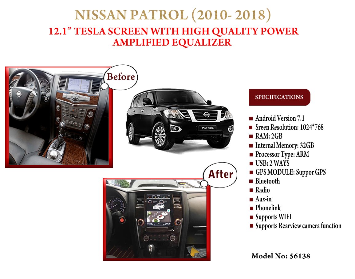 12.1" Vertical Screen AVN For Nissan Patrol SE/LE-Full Option 2012-2017 ...